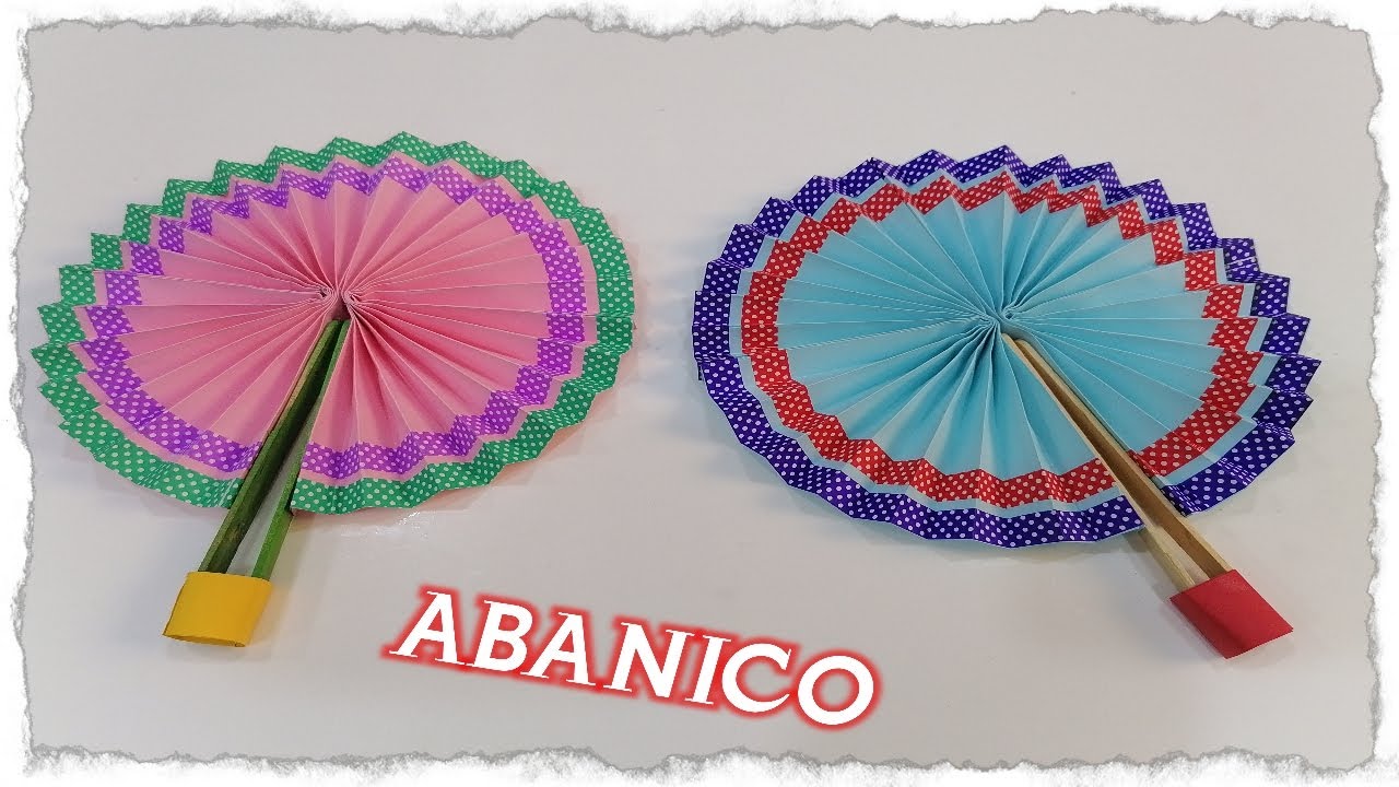 Cómo hacer un abanico sencillo de papel fácil - Manualidades - YouTube