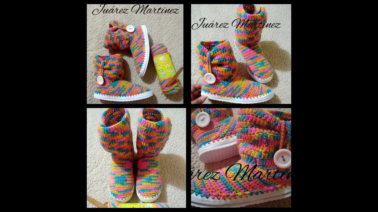 botas tejidas crochet paso a paso - YouTube