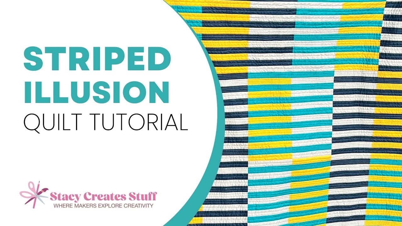 Tutorial: Only Four Fabrics Make this Modern Striped Illusion Quilt ...