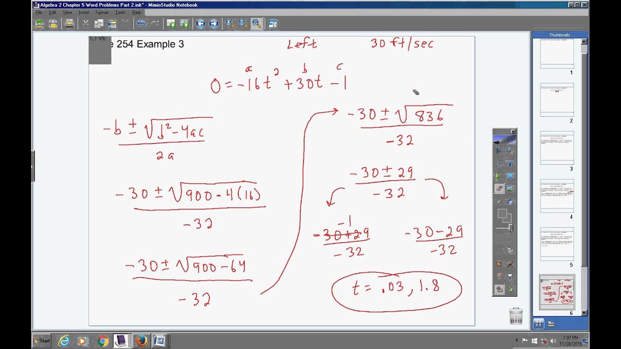 Algebra 2 Chapter 5 Word Problems Part 2 - YouTube