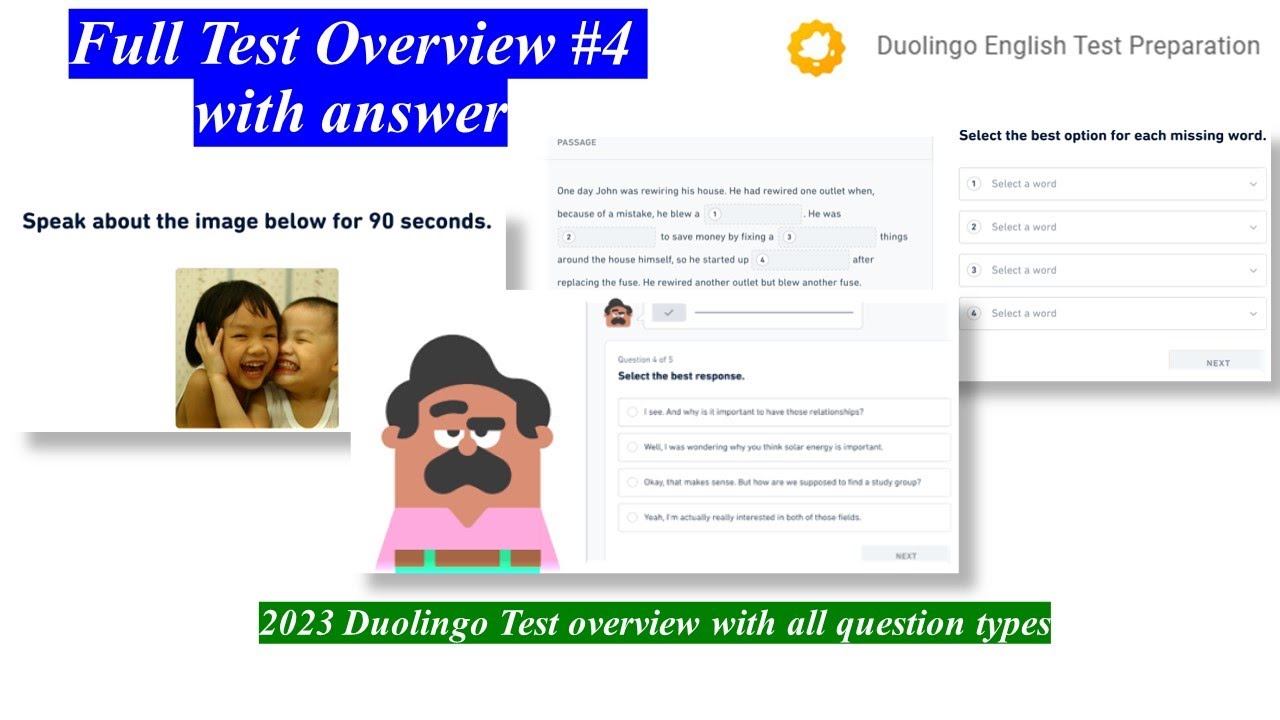 Full Test overview #4 - Duolingo English Test - YouTube
