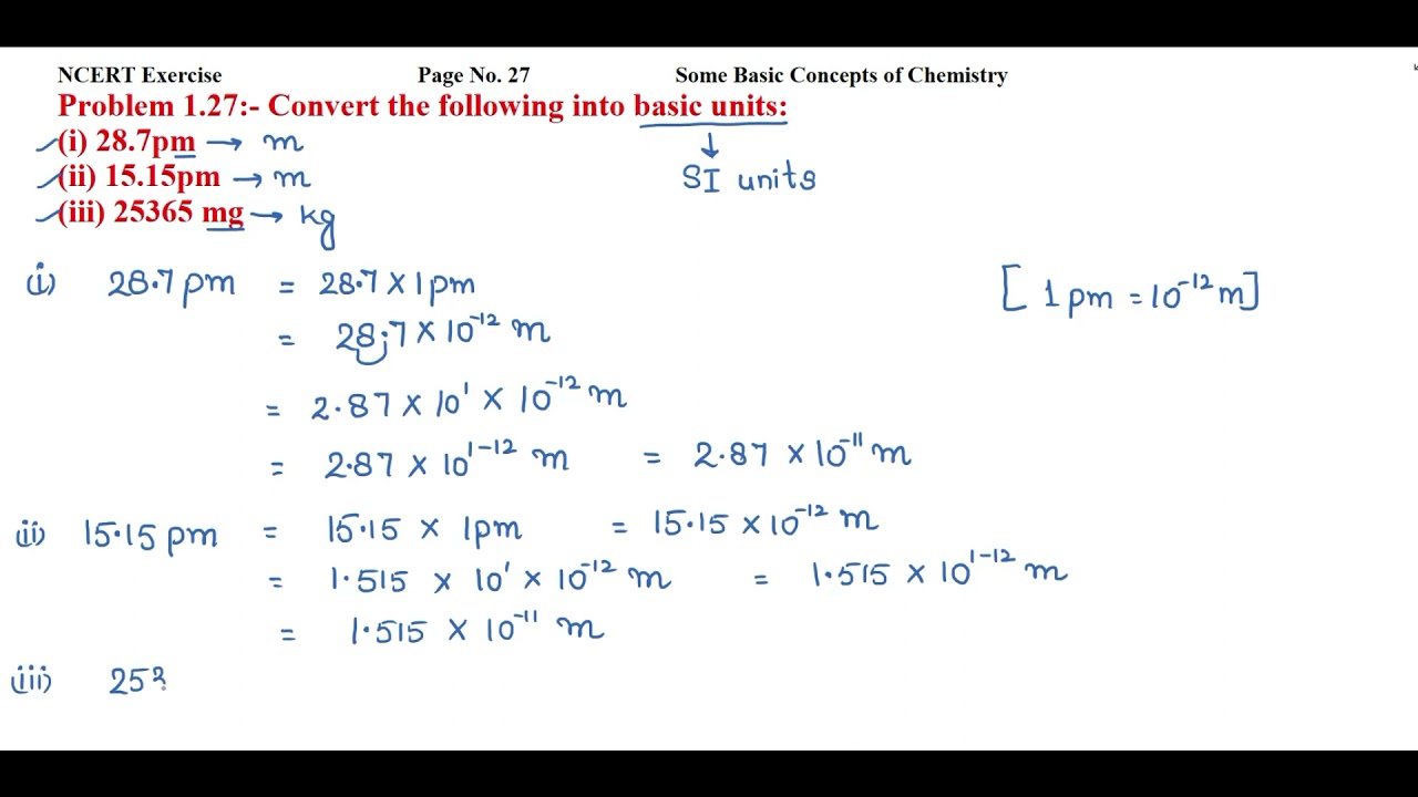 Convert The Following Into Basic Units i 28 7pm ii 15 15pm iii Convert The Following Into Basic Units i 28 7pm ii 15 15pm iii