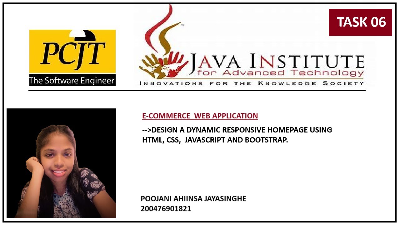 Web Project Task 06 | 1st Year | Semester 01 | Java Institute | Poojani ...