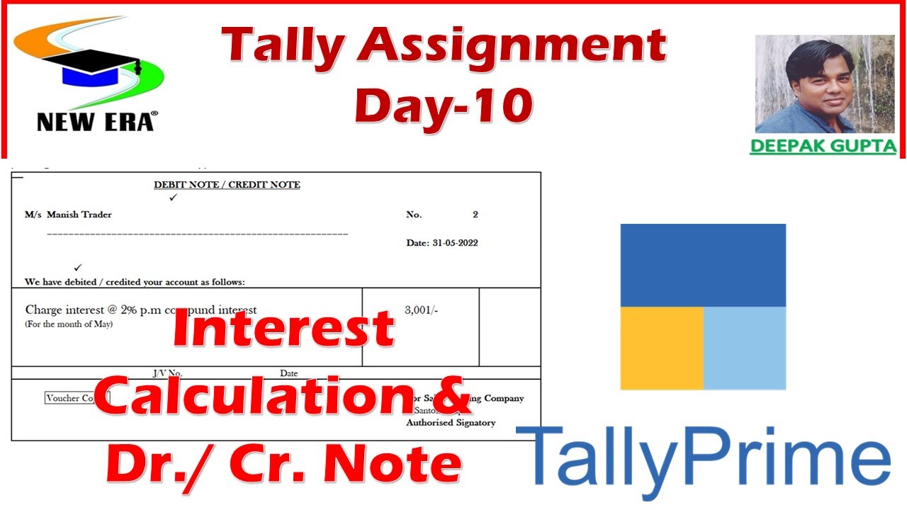 Tally Prime Assignment 10 By Deepak Gupta - YouTube