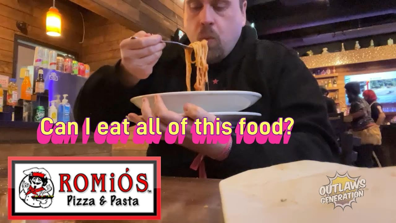 Romios Pizza and Pasta Food Challenge with Pasta, Salad and Sandwich ...
