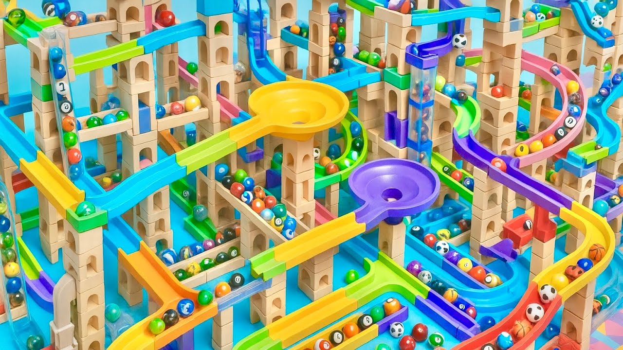 Marble Run get caught in a trap ️♬ Race ASMR Rollercoaster - YouTube