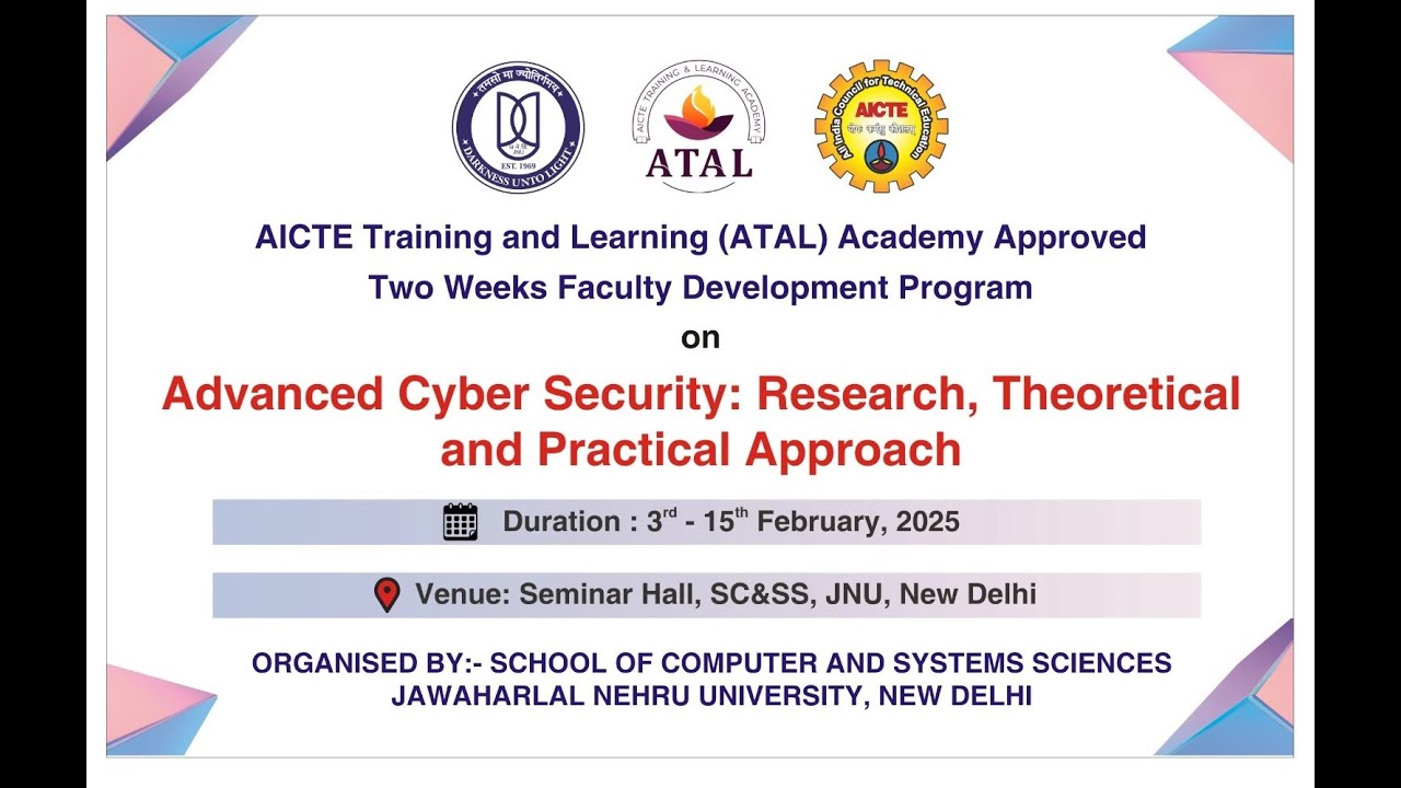 Day 9 ATAL - AICTE sponsored Faculty Development Program on "Advanced Cyber Security - YouTube