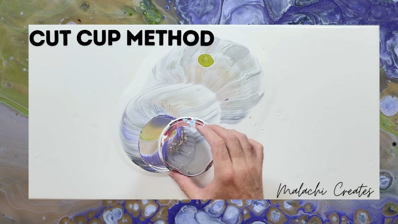 Dreamy acrylic pour - Cut cup teqhnique with silicon oil - YouTube