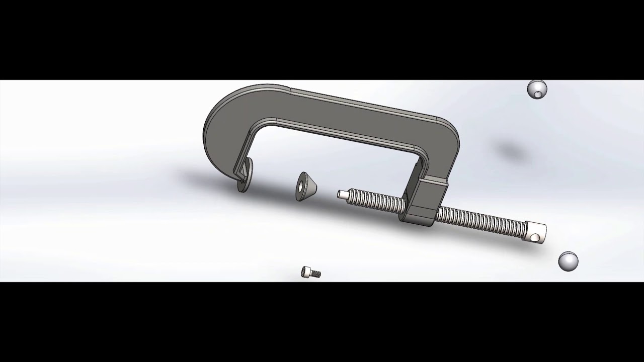 c-clamp explode - collapse & mecanism @ solidwork - YouTube