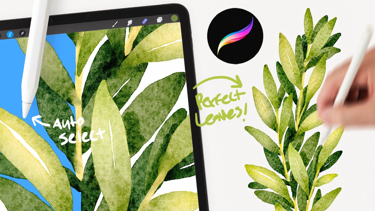 How to paint overlapping leaves in procreate 🍃SO EASY! procreate ...