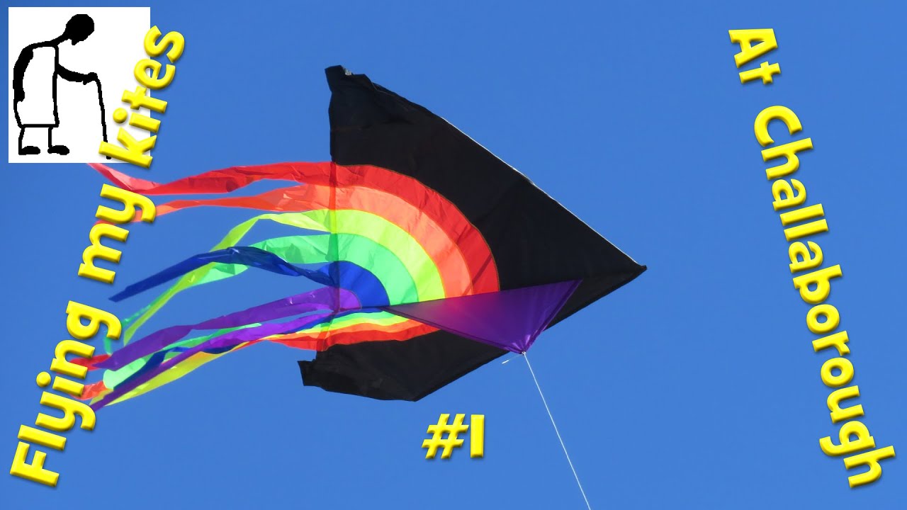 Flying my kites at Challaborough #1 Delta Rainbow Arch Kite - YouTube