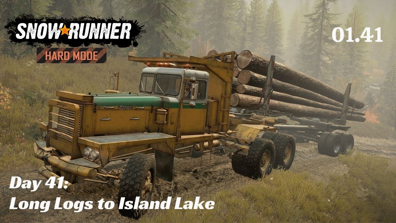 SnowRunner Hard Mode - R01 E41 - Long Logs to Island Lake - YouTube