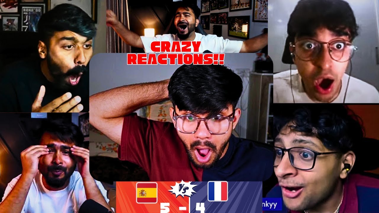 CRYING PORTUGAL Fans AND HAPPY SPAIN FANS Reaction to SPAIN 5-4 FRANCE ...
