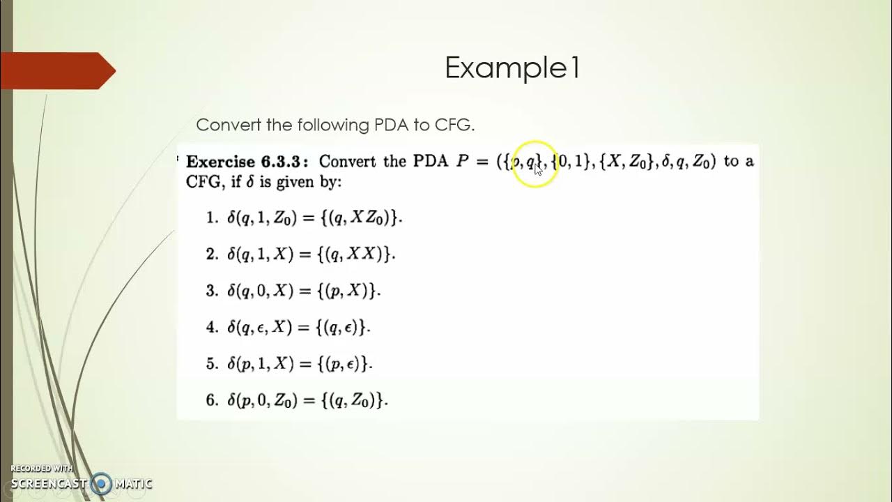Conversion of PDA to CFG - YouTube