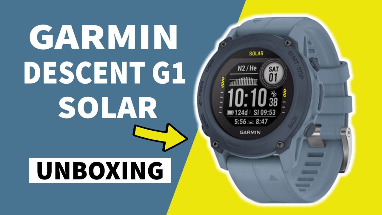 Garmin Descent G1 Solar Hurricane Blue Unboxing 4K (010-02604-13) - YouTube
