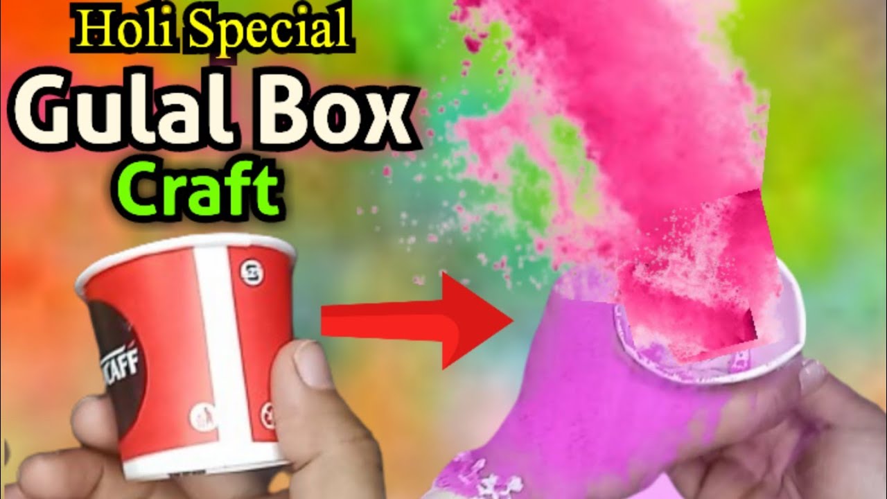Holi Gulal Box Craft | How To Make Holi Card | Holi Prank Card | Holi ...
