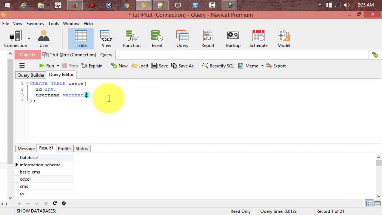 Mysql Bangla 26 Create Table Youtube