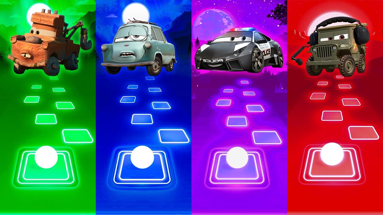 Cars Team Mater - Professor Z - Police Car - Sergeant | Tiles Hop ...