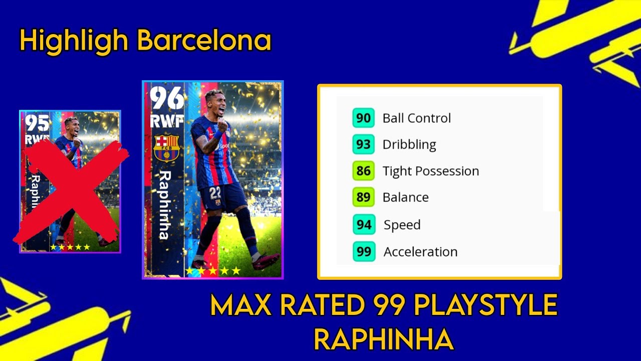 How To Train Raphinha 99 Play Style || Highlight Barcelona eFootball 23 ...