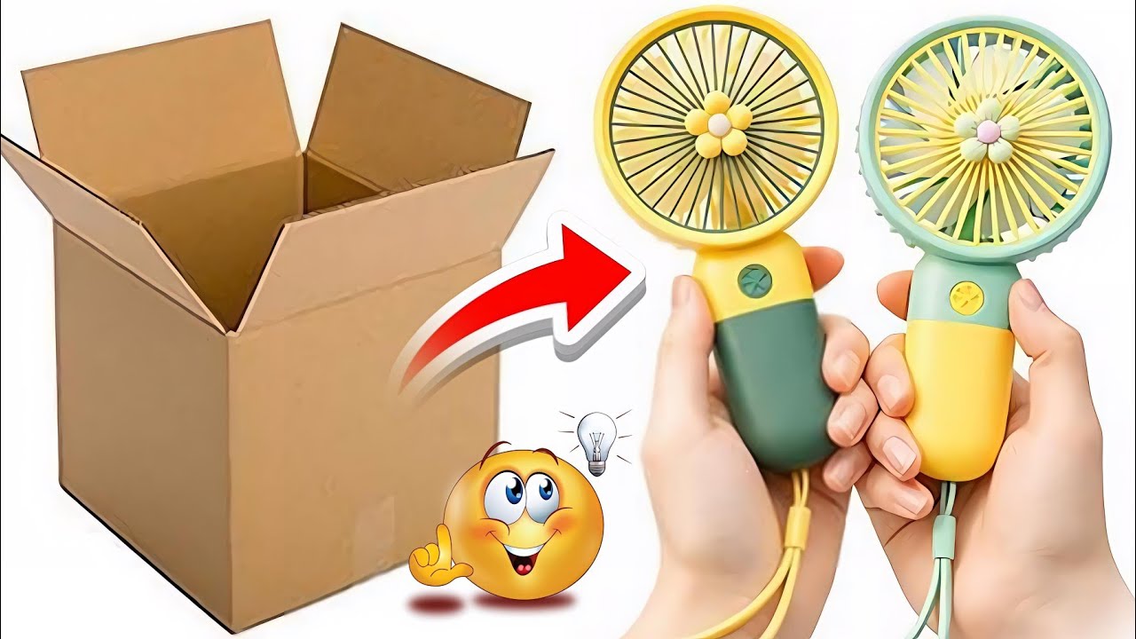 How to Make Cardboard Fan without Electricity 😱|DIY Fan|Cardboard Se ...