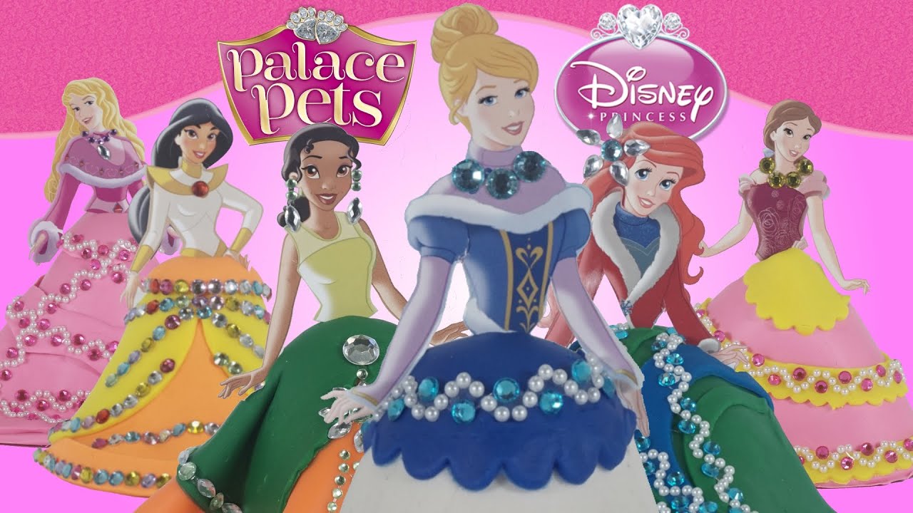 Disney Princess Palace Pets Glitter Pearl Play doh Skirt Surprise Eggs ...