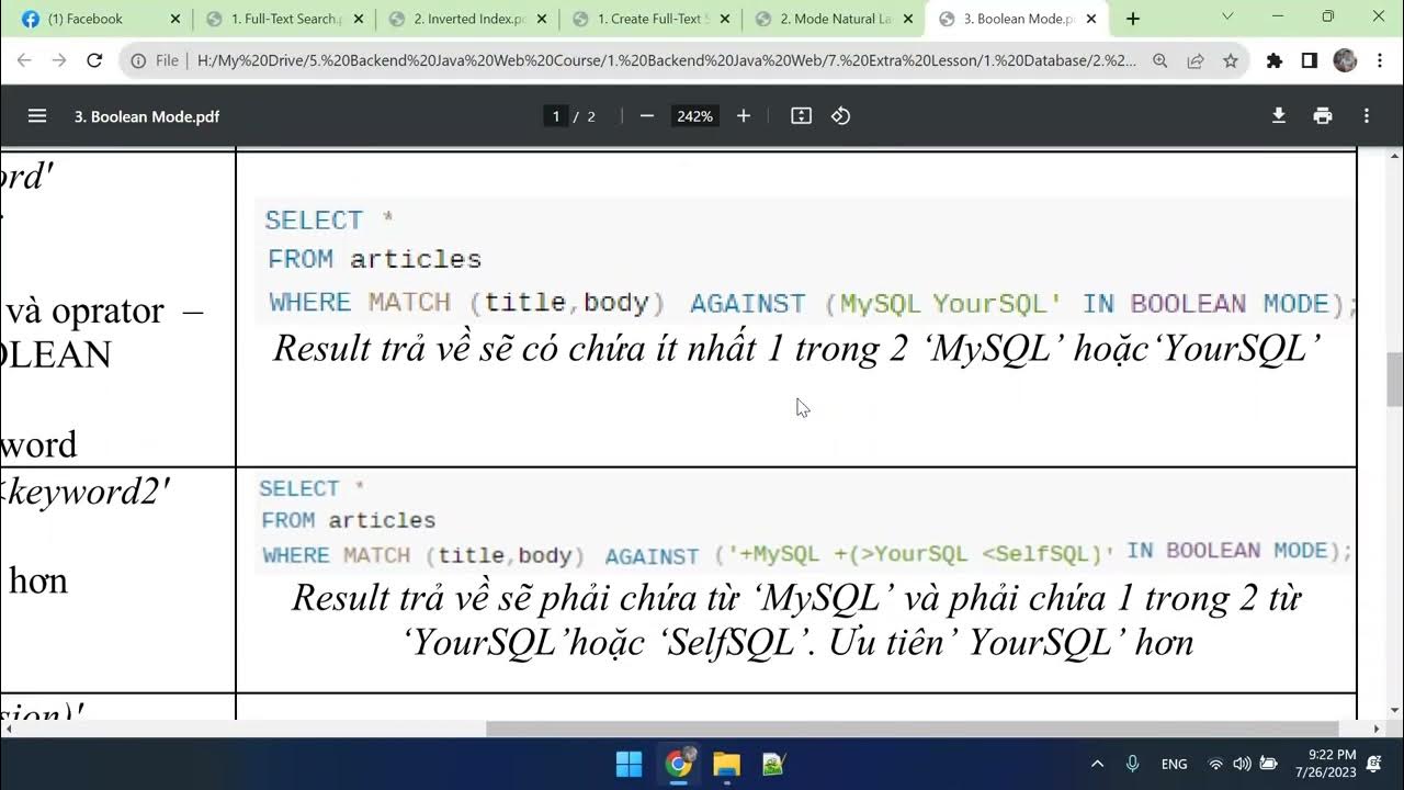 2.5 - Database - Full text Search - Boolean Mode - YouTube