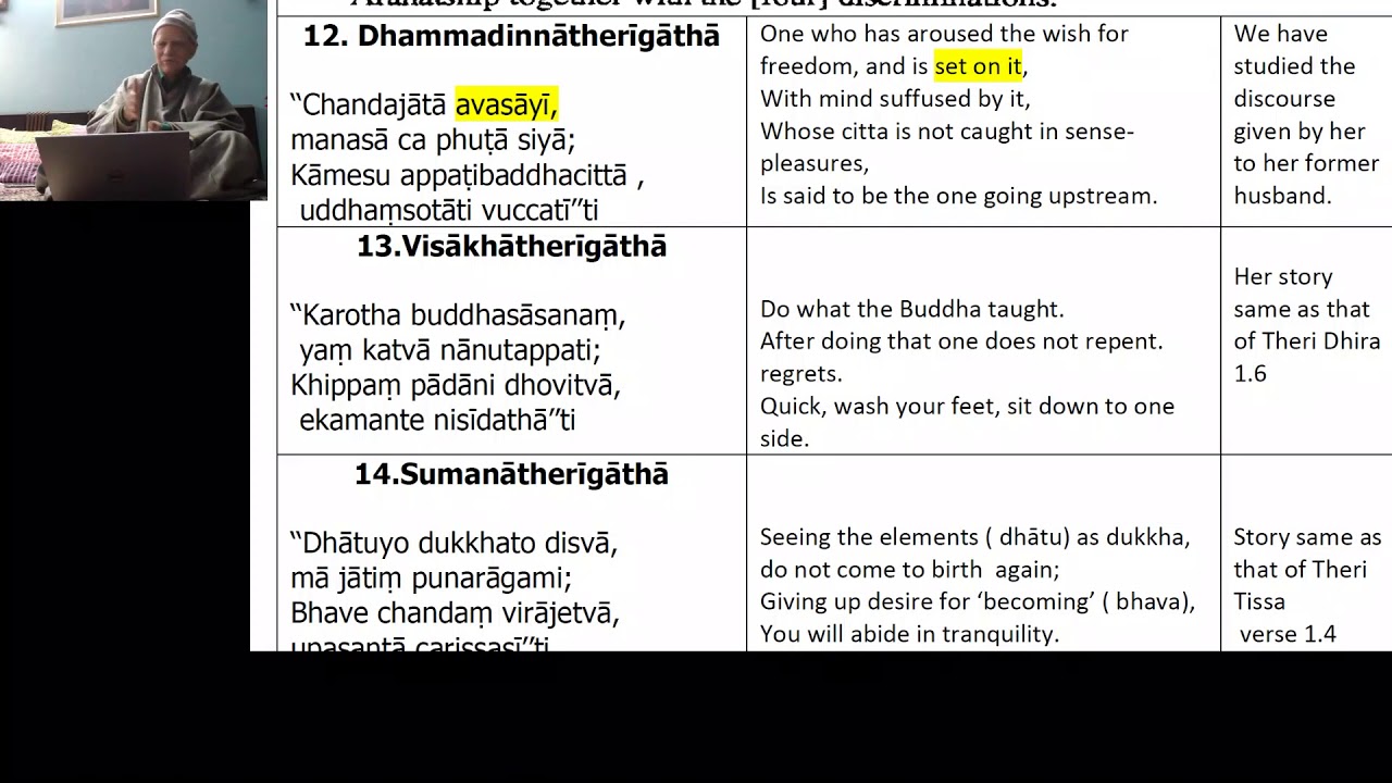 Therigatha (Session 4): Verses by Mutta, Dhammdinna, Visakha, Sumana ...