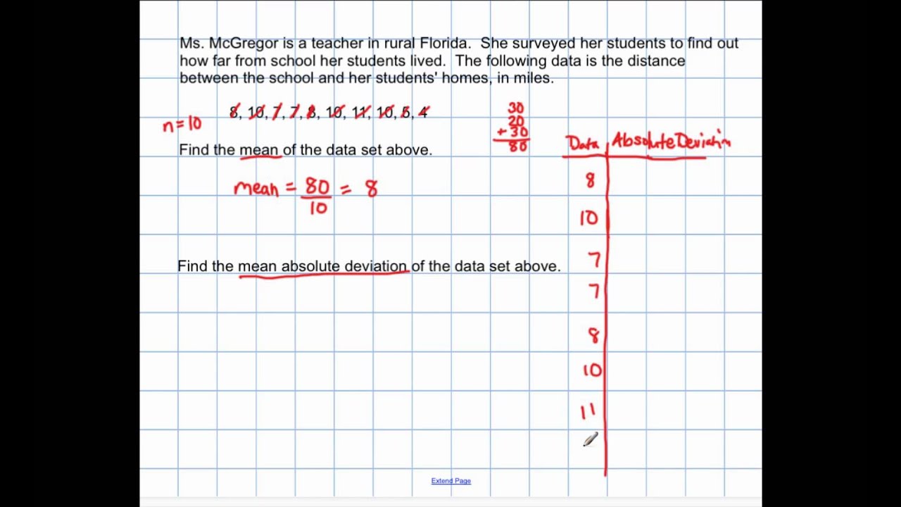 6.SP.5.c - Mean Absolute Deviation (Measure of Variation) - YouTube