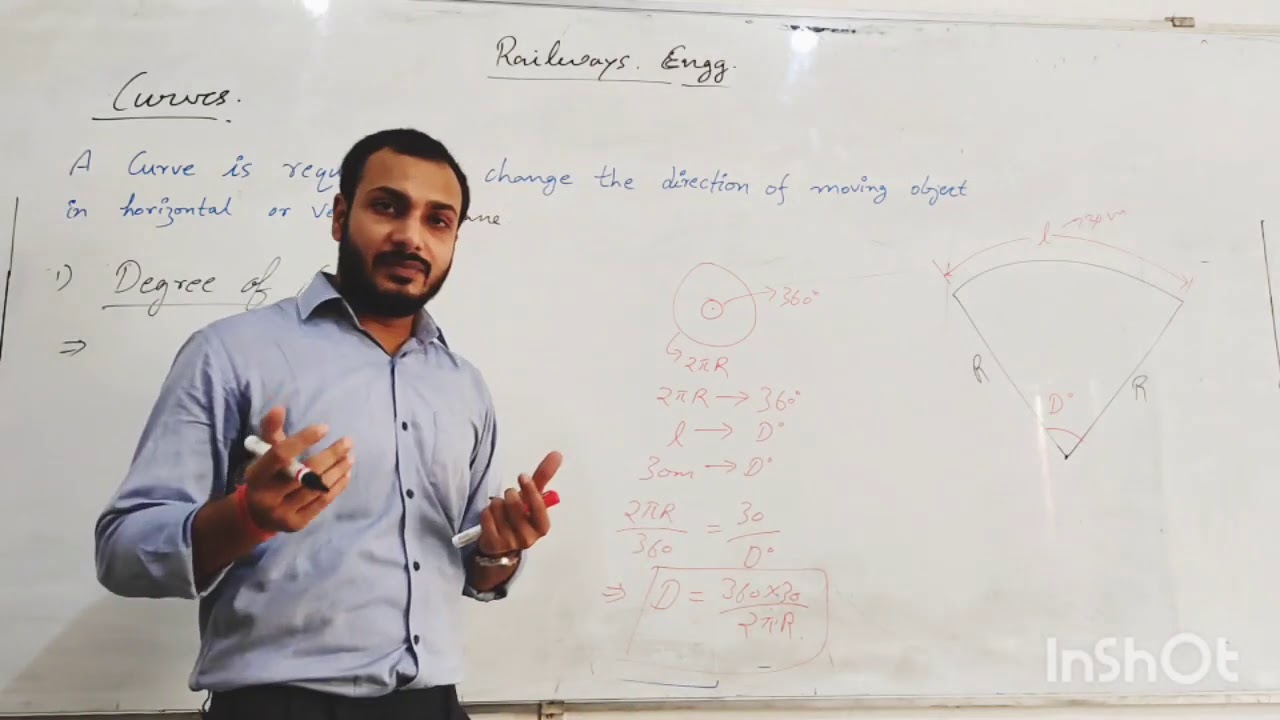 Railway Engineering/ Geometrics of track/curves- Degree and radius ...