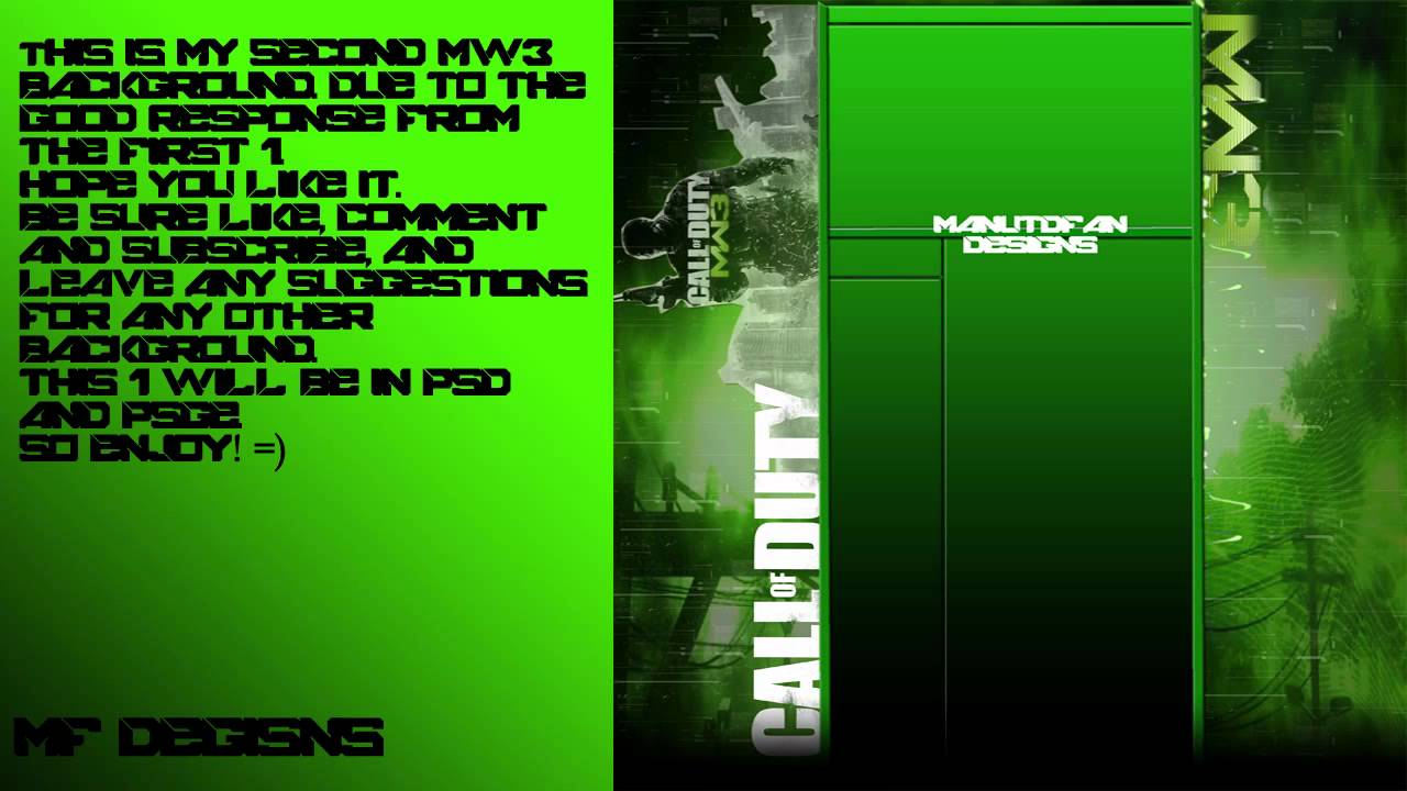 NEW Modern Warfare 3 Youtube background template FREE #2 PSD and JPGE ...