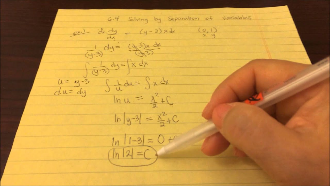 Calc AB - [6.4] Separation of Variables - YouTube