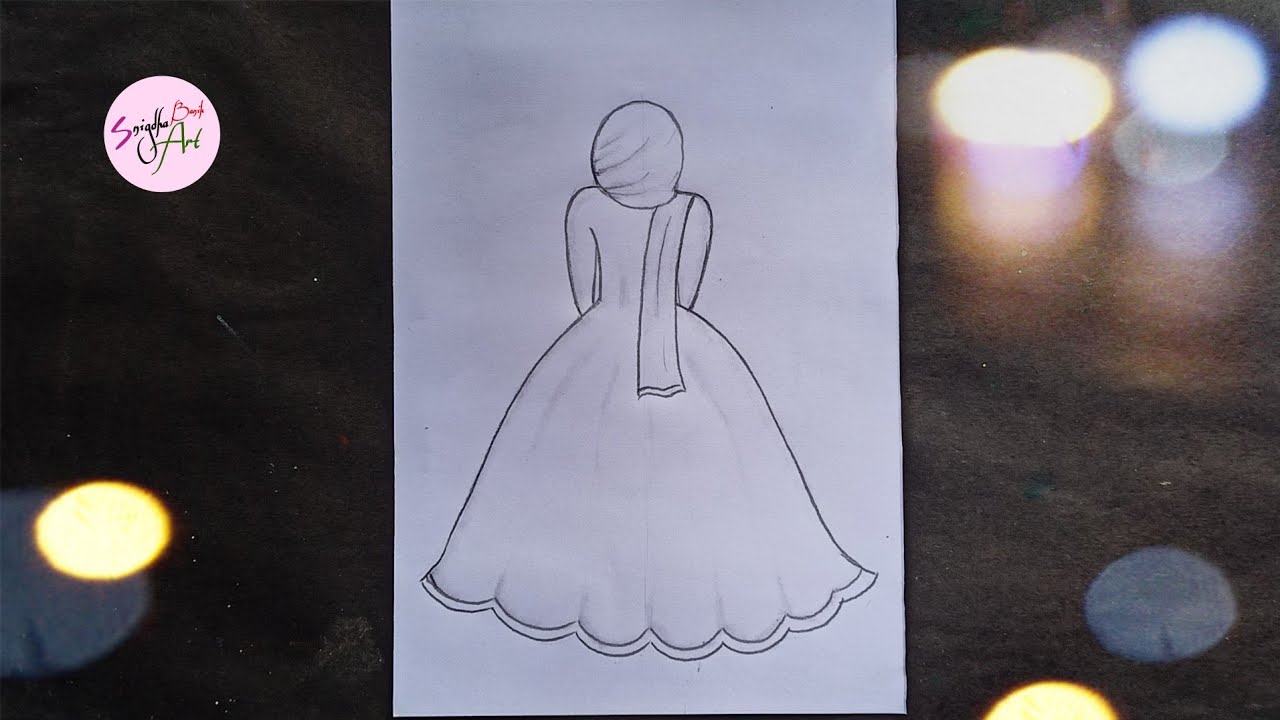 Girl Wearing Hijab Drawing For Girls Drawing Dress । Girl Drawing। Snigdha Banik Art। Youtube