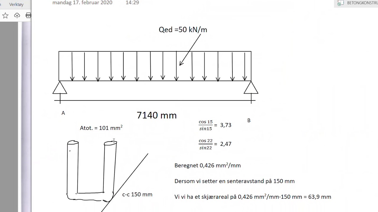 Nødvendig skjærarmering i betongkonstruksjoner - YouTube