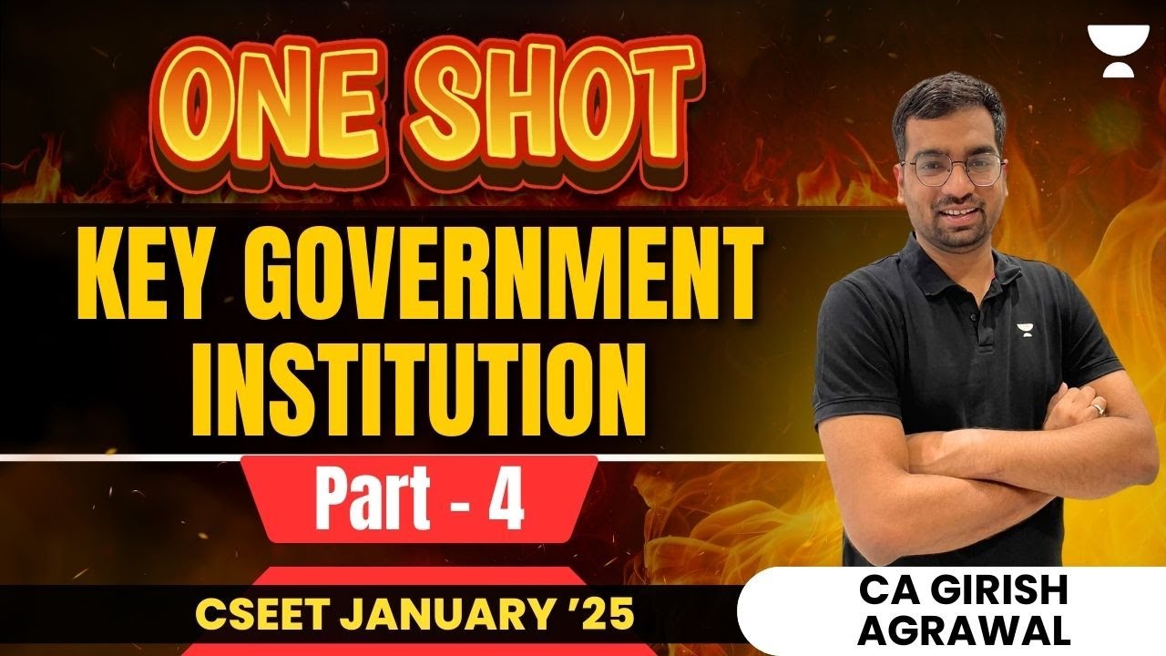 ONE SHOT MCQ SESSION | key govt institution | DAY 4 CA GIRISH AGRAWAL #icsi #cseet # ...