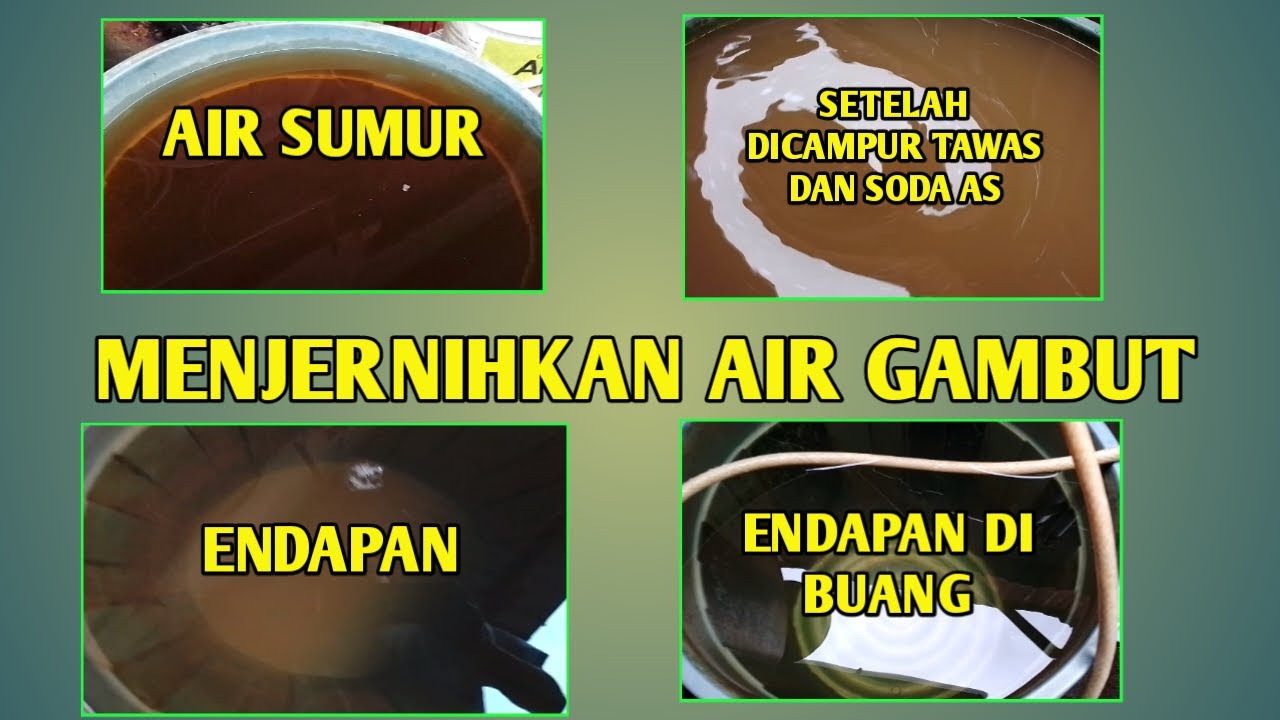 Cara menjernihkan air gambut || menggunakan tawas dan soda as - YouTube