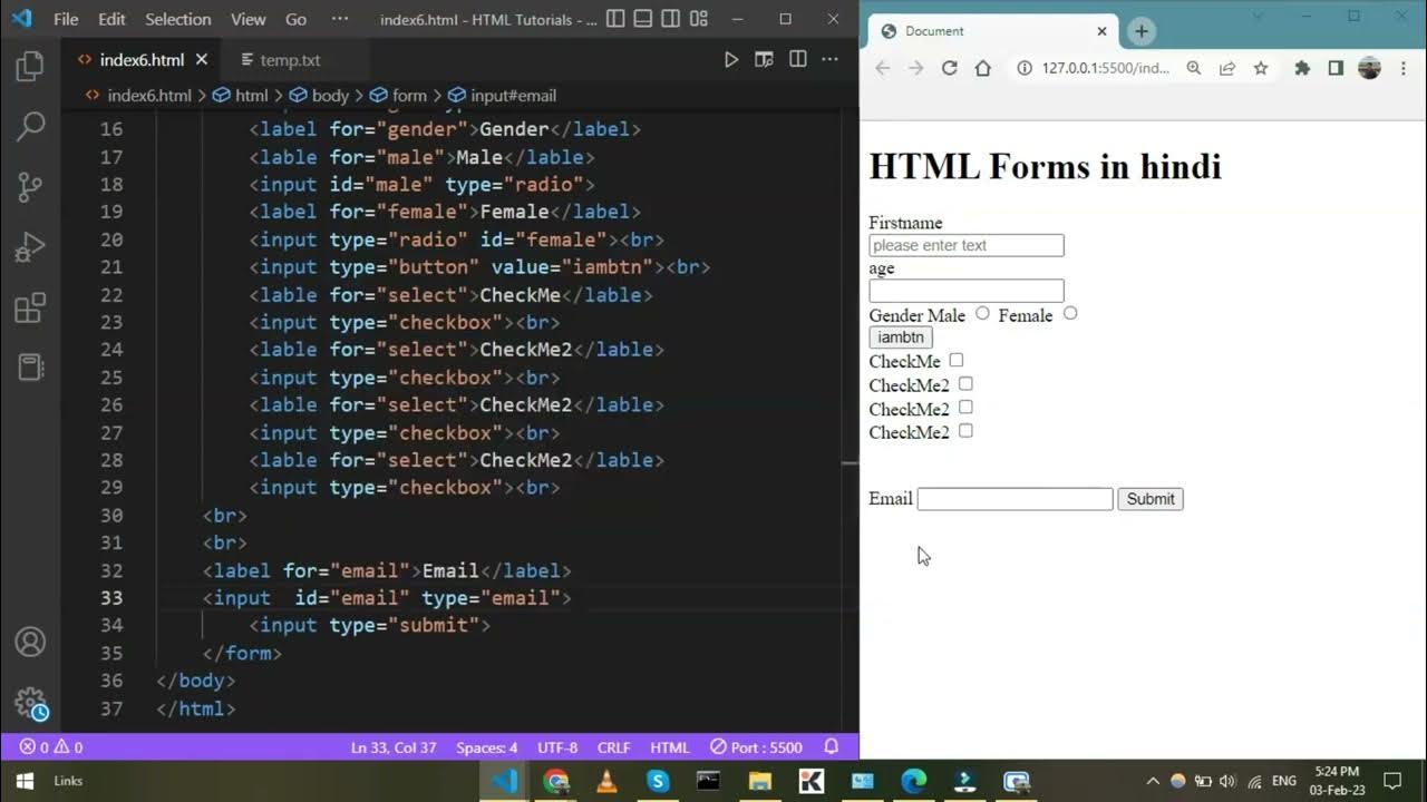 HTML Forms in hindi - YouTube