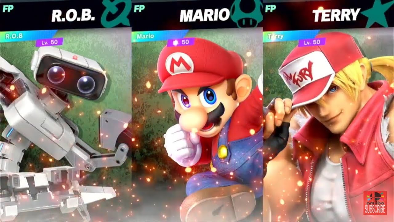 Super Smash Bros Ultimate Amiibo Fights 11pm ROB vs Mario vs Terry ...