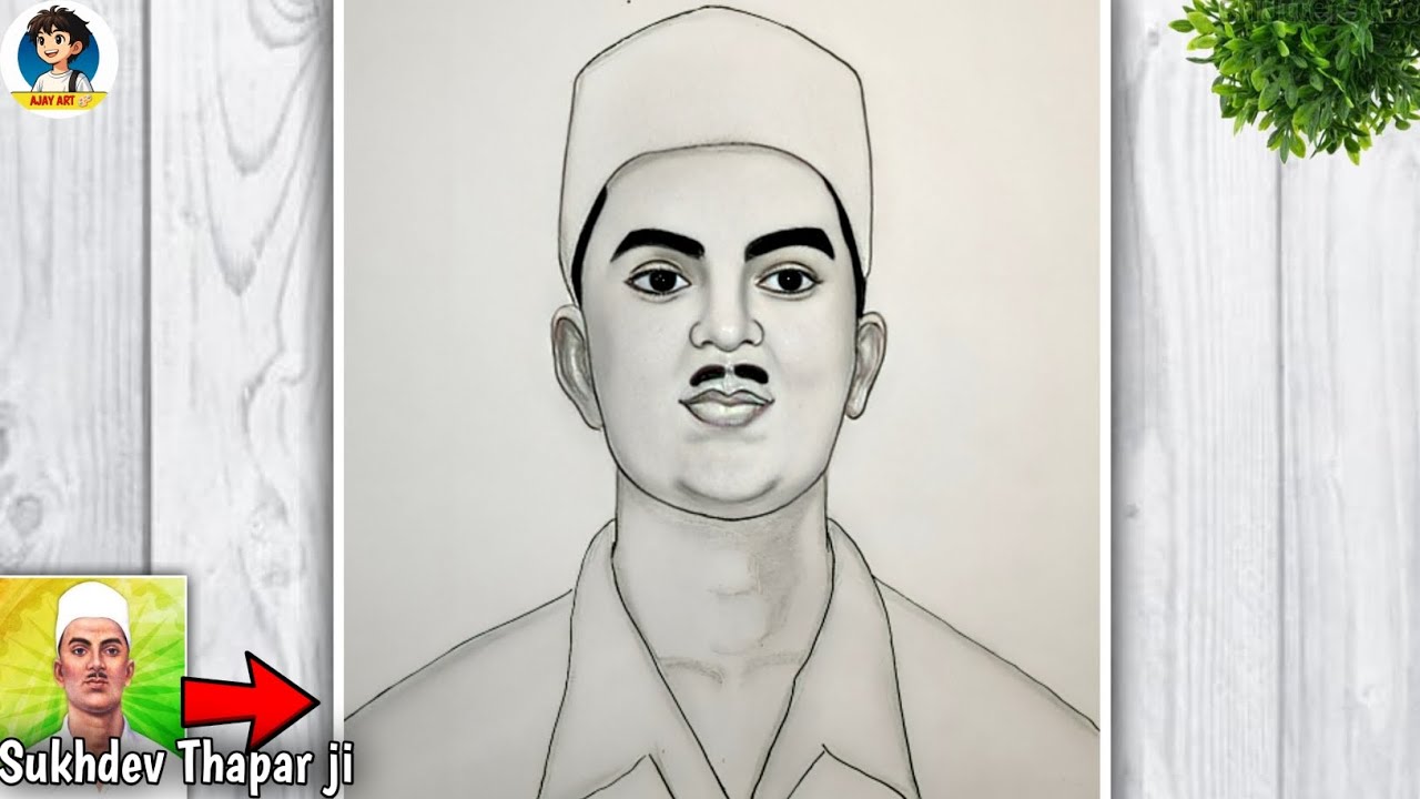 How to Draw Sukhdev Thapar Easy 🇮🇳Sukhdev Thapar Easy Drawing - YouTube