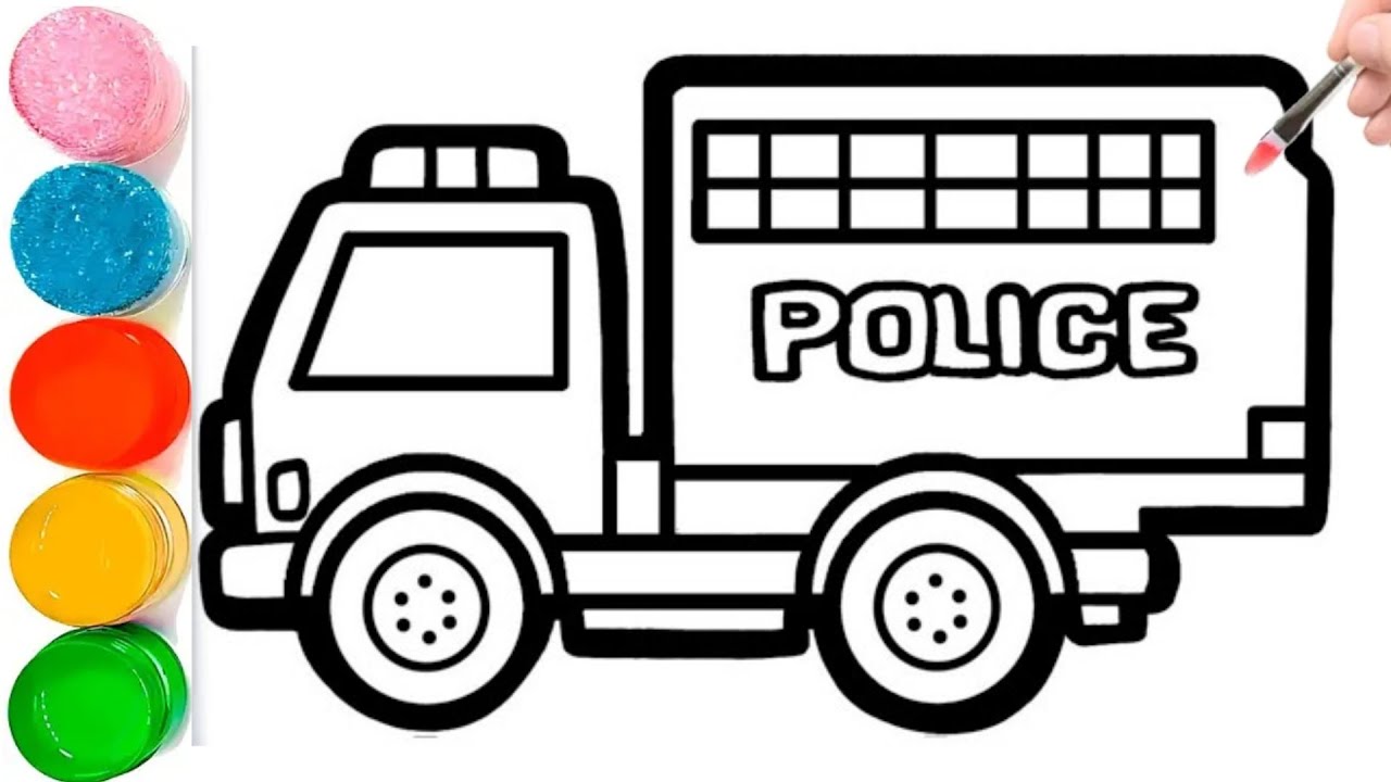 How To Draw a cute Police Prisoner 🚓 Van Drawing, Painting & Coloring ...