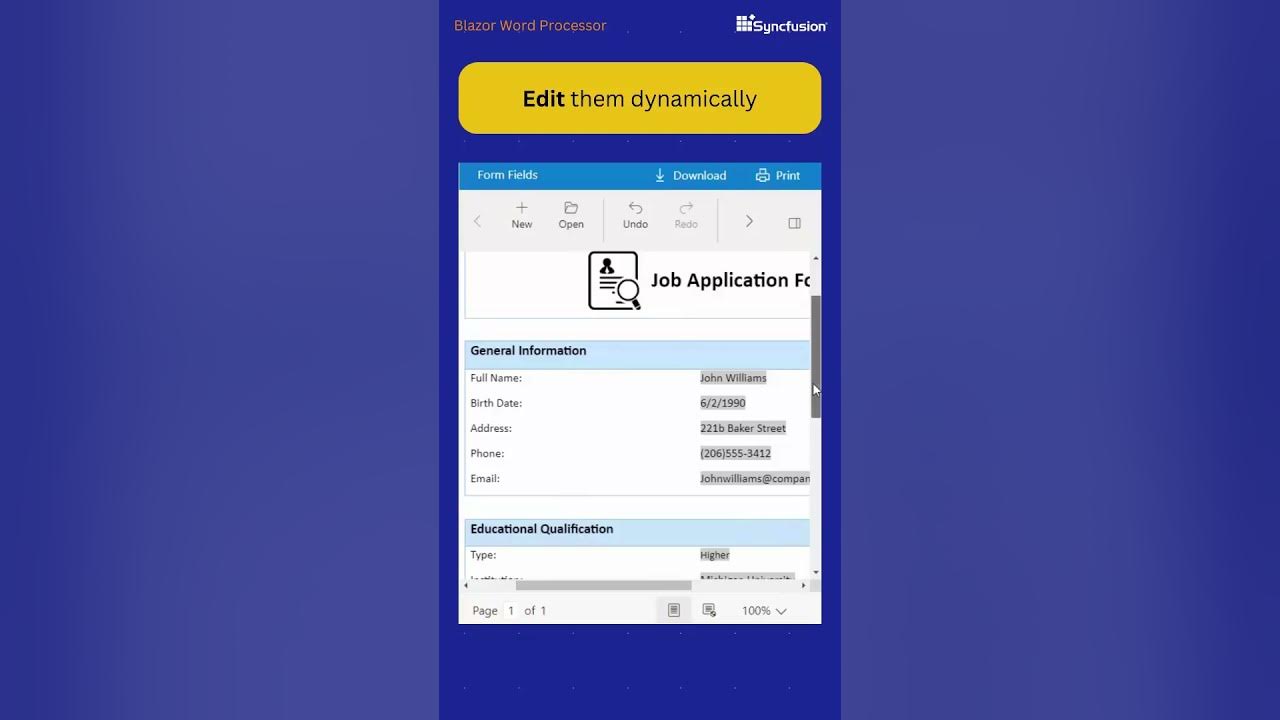 Create Fillable Forms using Form Fields in Blazor Word Processor - YouTube