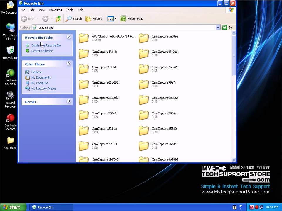 How to make the Recycle Bin Empty In Windows XP - YouTube