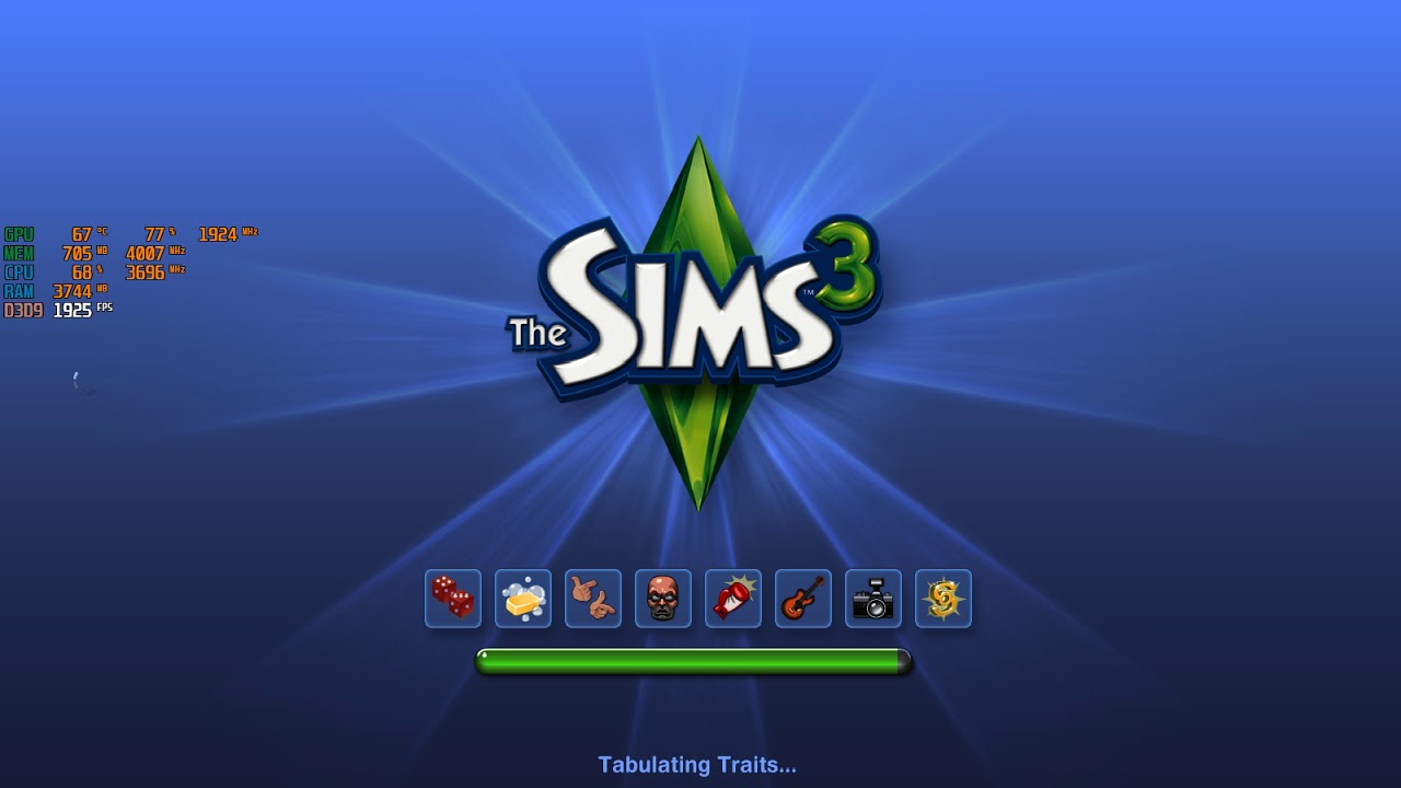 The Sims 3 Loading Screen 1900 FPS GTX 1060 6GB - YouTube