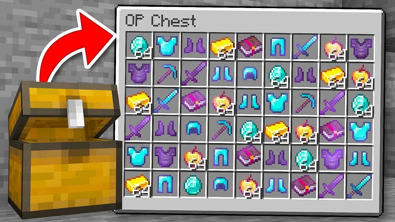 Minecraft, But Random Chests Give OP Items... - YouTube
