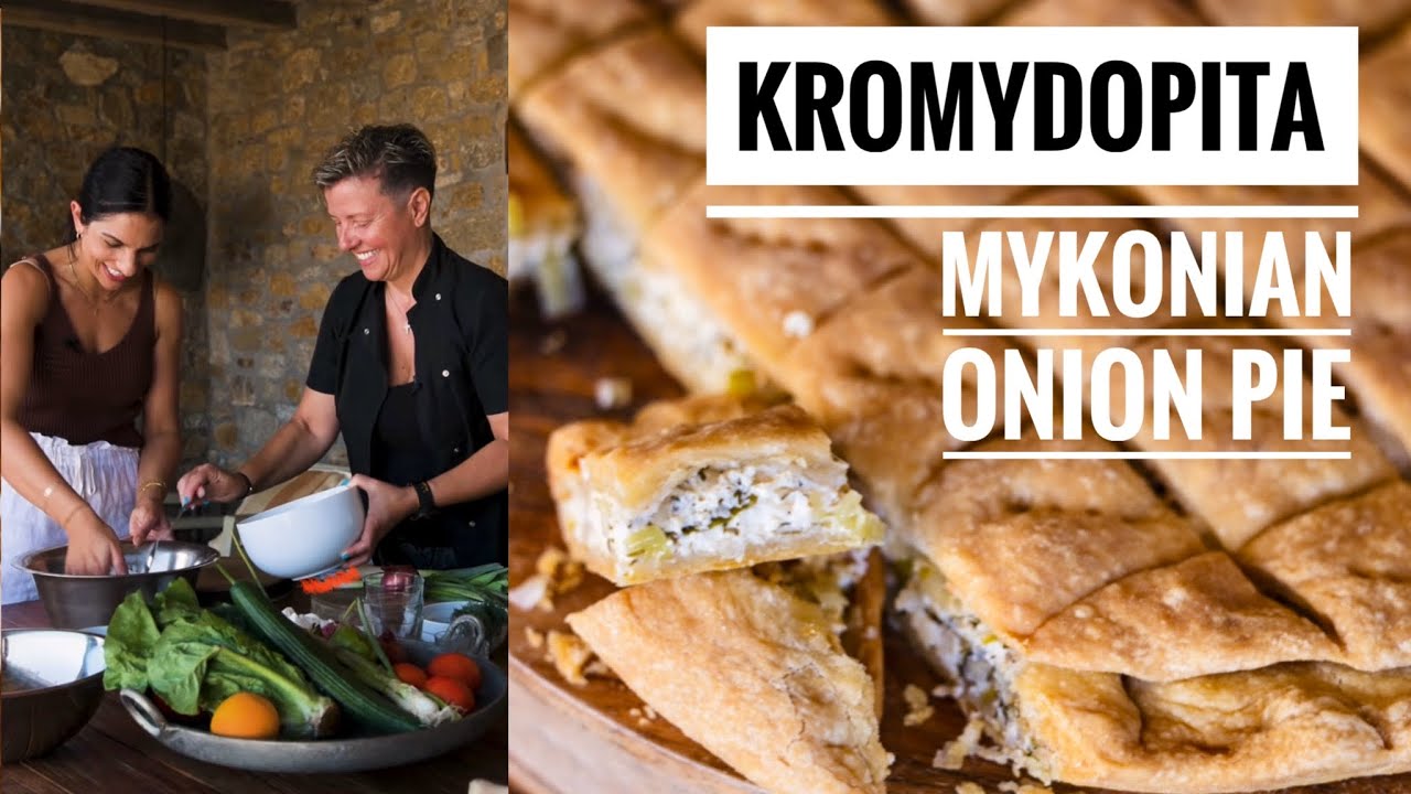 KREMYDOPITA 🌿 MYKONIAN ONION PIE 🧅 Cooking with Irini Zouganeli | Live ...