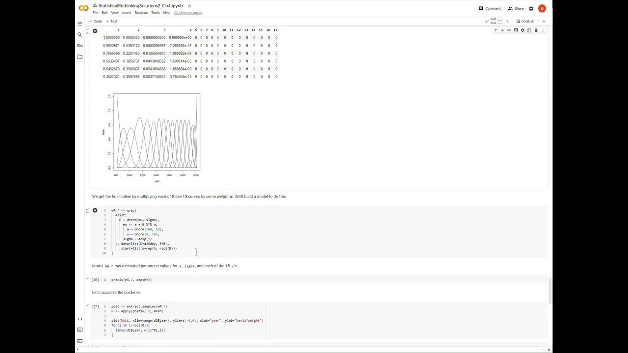 Statistical Rethinking (2nd Ed), Solution to Problem 4M8 | Bayesian Basis Splines - YouTube