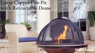 Large Copper Fire Pit with Retractable Dome