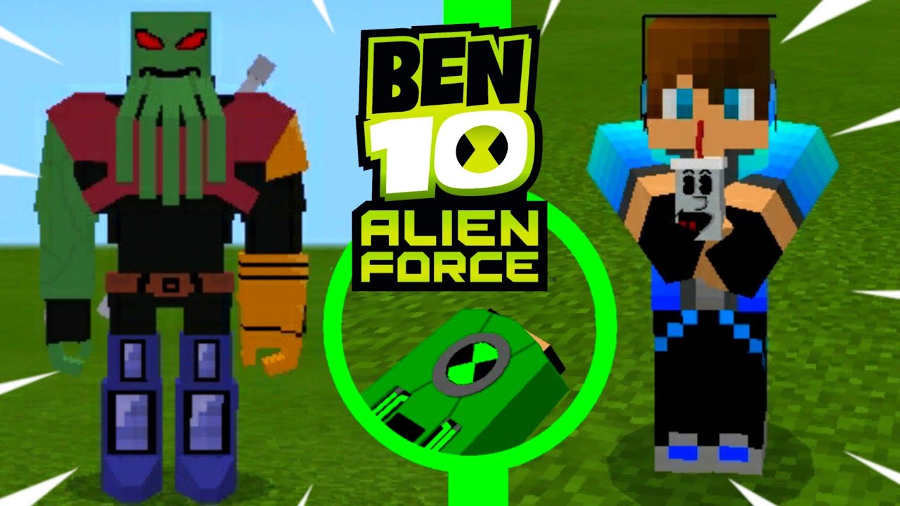 MELHOR!! ADDON/MOD DE BEN 10 ALIEN FORCE PARA O MINECRAFT PE ! - YouTube