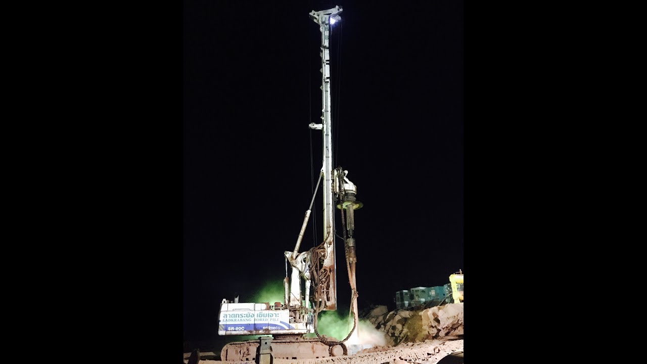 Ladkrabang Bored Pile : DTH for piling construction (1200mm) - YouTube