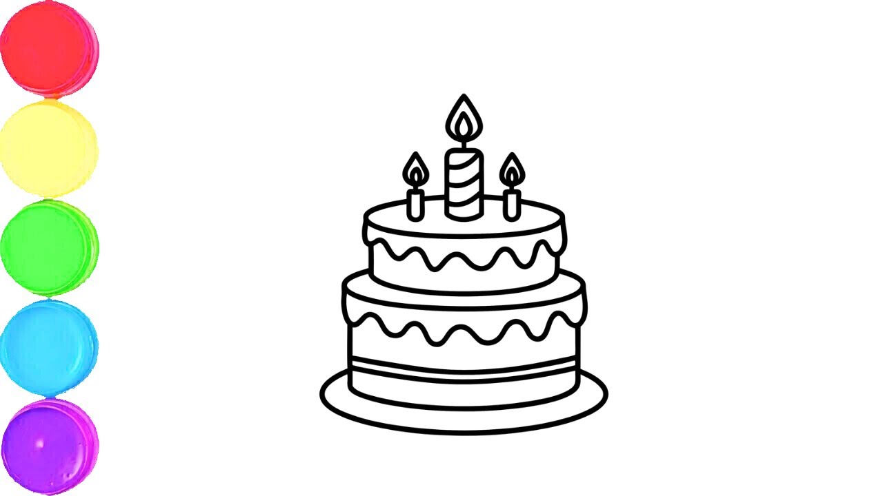 How to Draw Birthday Cake🎂 || Easy Drawing Birthday Cake Step by Step🎈 ...