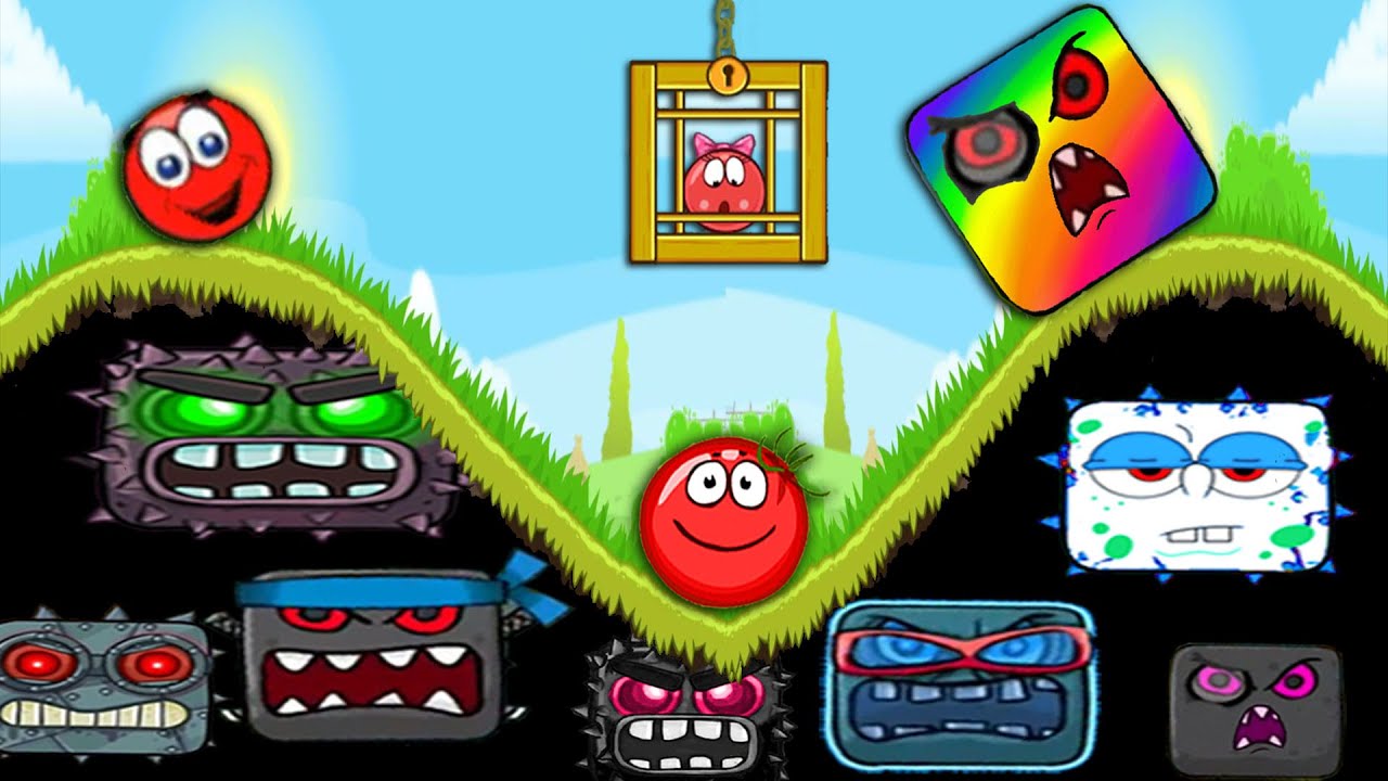 Red Ball 3 vs Red Ball 4 - Mini Color Reaction Boss with Yellow ball ...